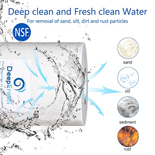 DeepFresh 5 Micron 10" x 4.5" Whole House Sediment Water Filter Replacement Cartridge Compatible with Most RO System