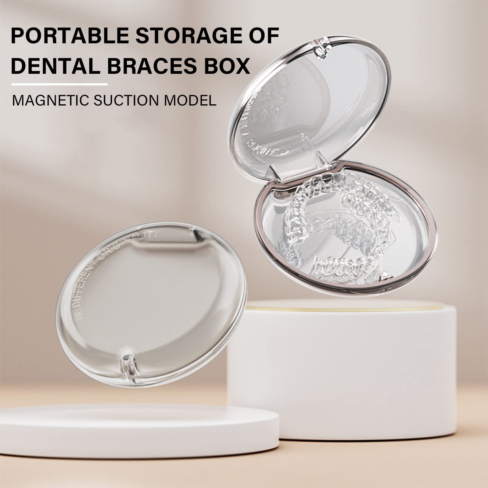 Denture Bath Case Cup, No-Leak Retainer Case, Unique Denture Bath with Drain Tray, Suitable for Dentures, Denture Bridges, Partial Dentures, Traditional Braces, Etc. (small)