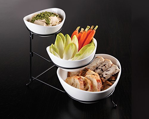 Gibson Elite Gracious Dining Dinnerware, 3-Tier Oval Bowl, White
