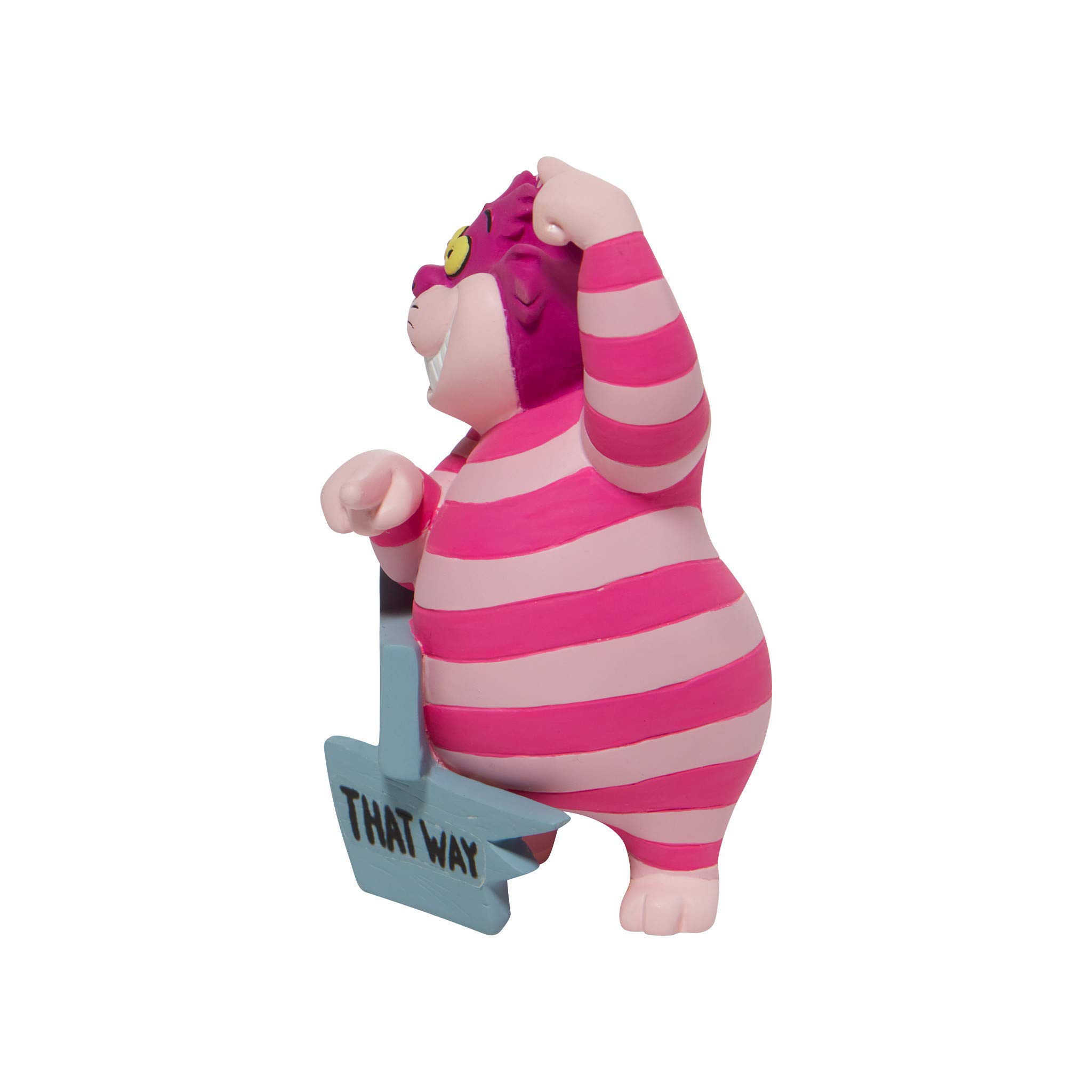 Enesco Alice in Wonderland Disney Showcase Cheshire Cat This Way Miniature Figurine, 3.35 Inch, Multicolor