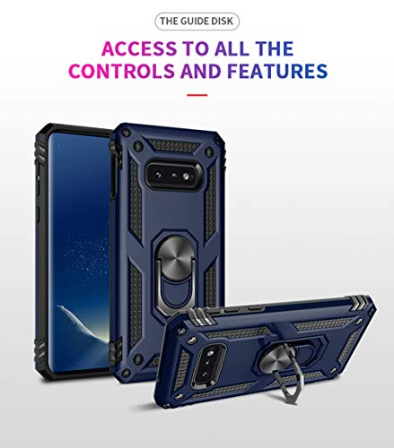S10e Phone Case Military Grade Heavy Duty Armor Rugged Dual Layer Full Body Shockproof Screen Camera Protection Built-in Ring Kickstand Magnetic S10e 5.8" Phone Hard Back Cover for Men Women Blue