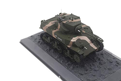 DMCMX 1:43 Ground Armored Vehicle Decoration M5A1 Light Tank USMC 4th Tank Battalion Light Tank Grass Painting Static Military Simulation Model Alloy Body Very Suitable