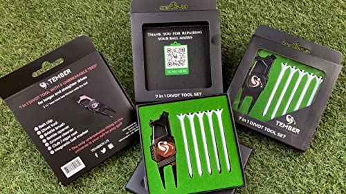 Golf Divot Tool with Golf Ball Marker and Golf Tees 3 1/4 inch - Golf Gifts for Men - Golf Accessories for Women