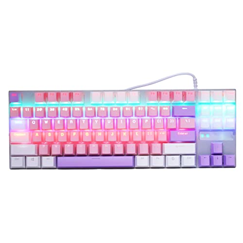 HAIKOO Mechanical Keyboard, Fullkey Conflictfree Mechanical Gaming Keyboard for Computer (Pink)