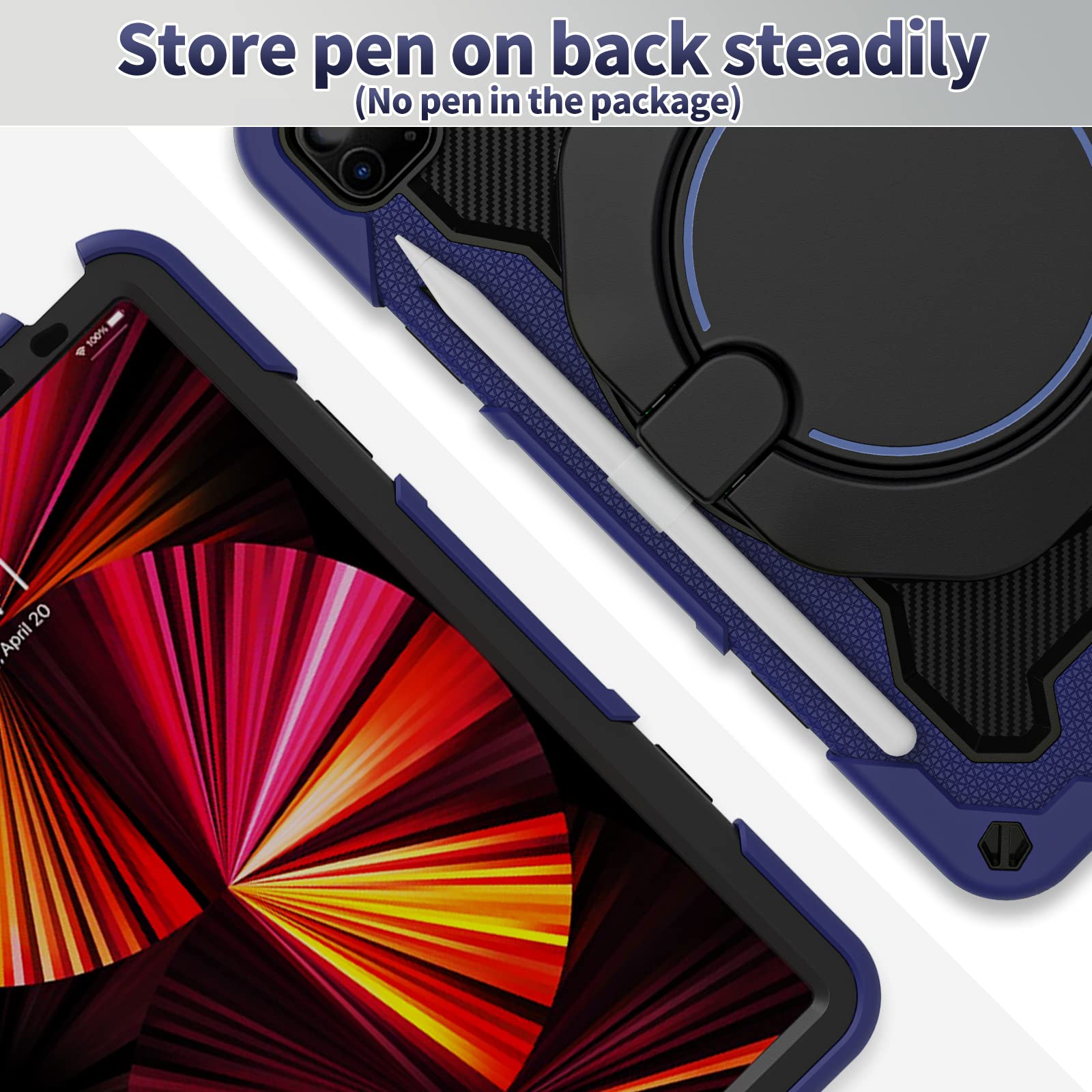 ROISKIN for iPad Air 5th 4th Generation Case 10.9 inch and iPad Pro 11 inch Case 4th 3rd 2nd 1st Gen for Kids (Without Screen Protector), 360 Kickstand Handle Shoulder Strap Case