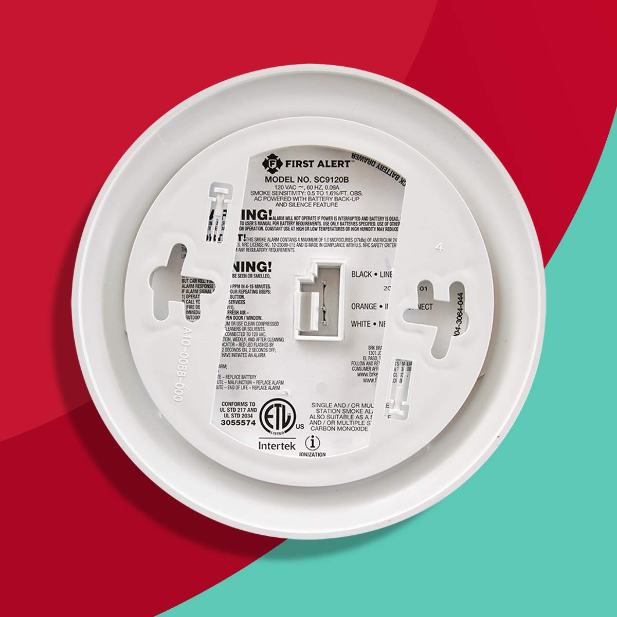 First Alert BRK SC9120B-12 Hardwired Smoke and Carbon Monoxide (CO) Detector with Battery Backup, 12-Pack