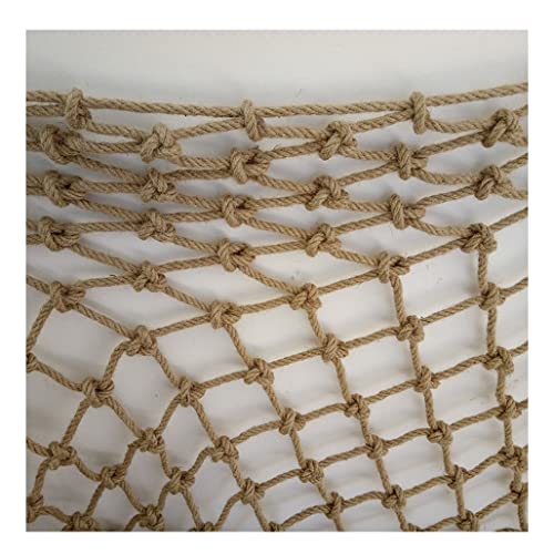 Hemp Rope net - Child Safety Net,Safe Net Balcony Stair Protection Anti-Fall Net Children Staircase Railing Safety nets, Interior Wall Decoration net, Balcony Guard Rail net Dia 8m