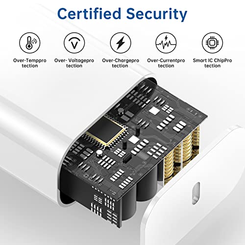 FGUIME iPhone 13 14 Charger Fast Charging, [MFi Certified] 3Pack USB C Wall Charger with USB C to Lightning Cable 6/6/10ft, Compatible with iPhone 14/14 Pro Max/13/13Pro/12/12 Pro/11/11Pro/XS,iPad
