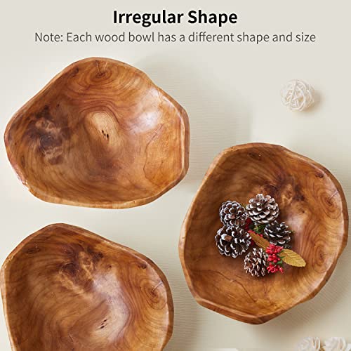 M MIMMU Wooden Fruit Bowl for Decor,Unique Irregular Root Carved Fruit Tray Decorative Plates(8"-10")