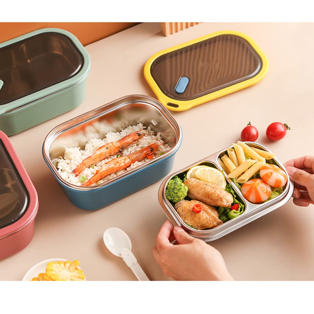 Gigicloud Stainless Steel Bento Box, Portable Lunch Box For Adult Stainless Steel Compartment Sealed Food Storage Containers