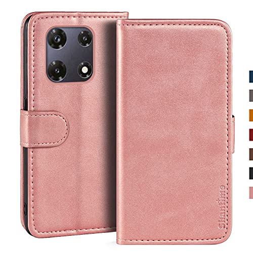Shantime for Infinix Note 30 Pro 4G Case, Leather Wallet Case with Cash & Card Slots Soft TPU Back Cover Magnet Flip Case for Infinix Note 30 Pro 4G (6.78โ) Rosegold