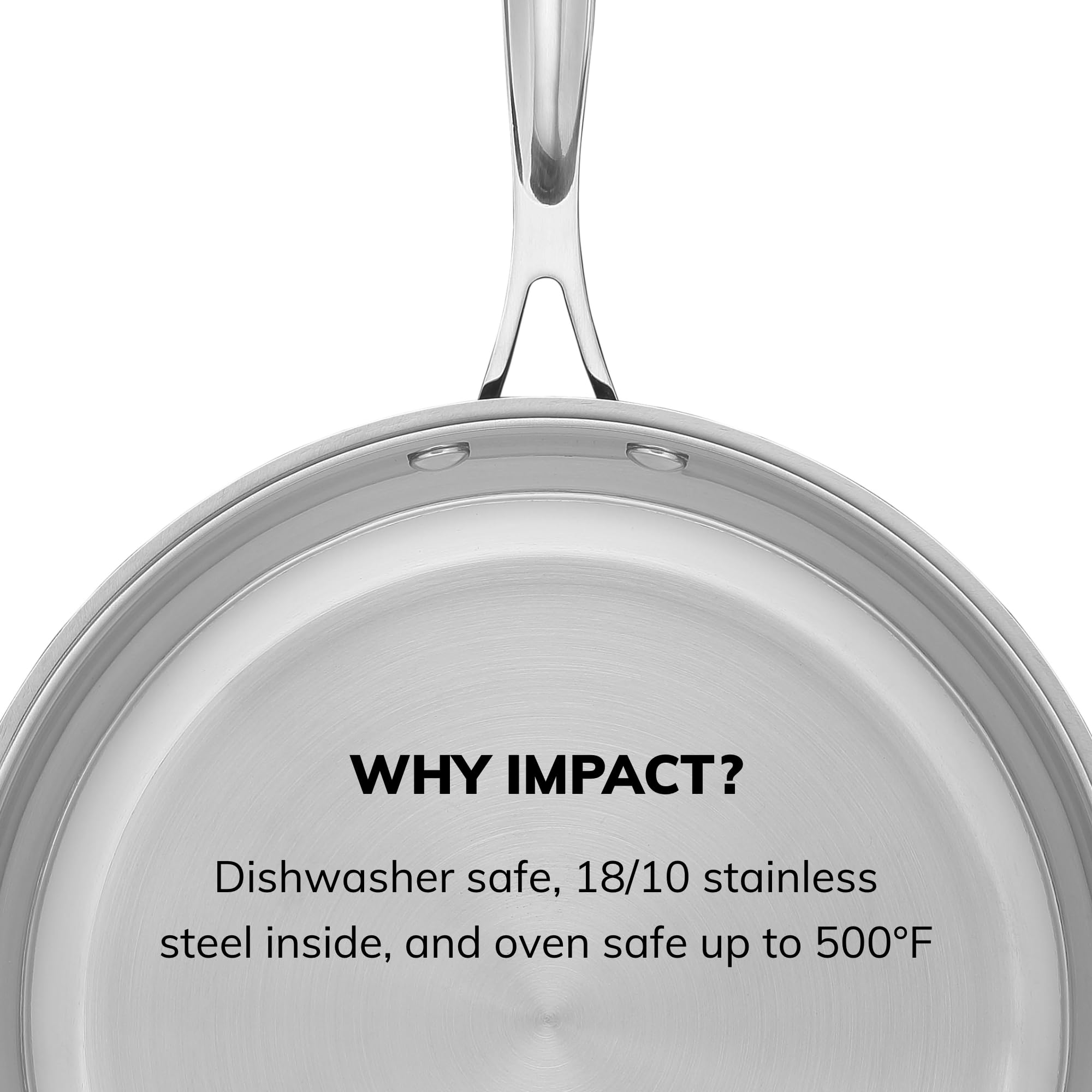Scanpan Impact 8” Fry Pan - Made of Durable 18/10 Stainless Steel - Dishwasher & Oven Safe