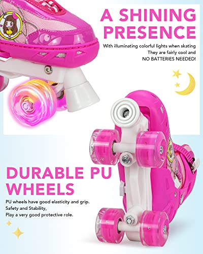M-GRO Adjustable Skates for Kids, 8-Wheeled Skates for Kids,rollerskates Girl and Boys,Adjustable Size Suitable for Indoor and Outdoor use