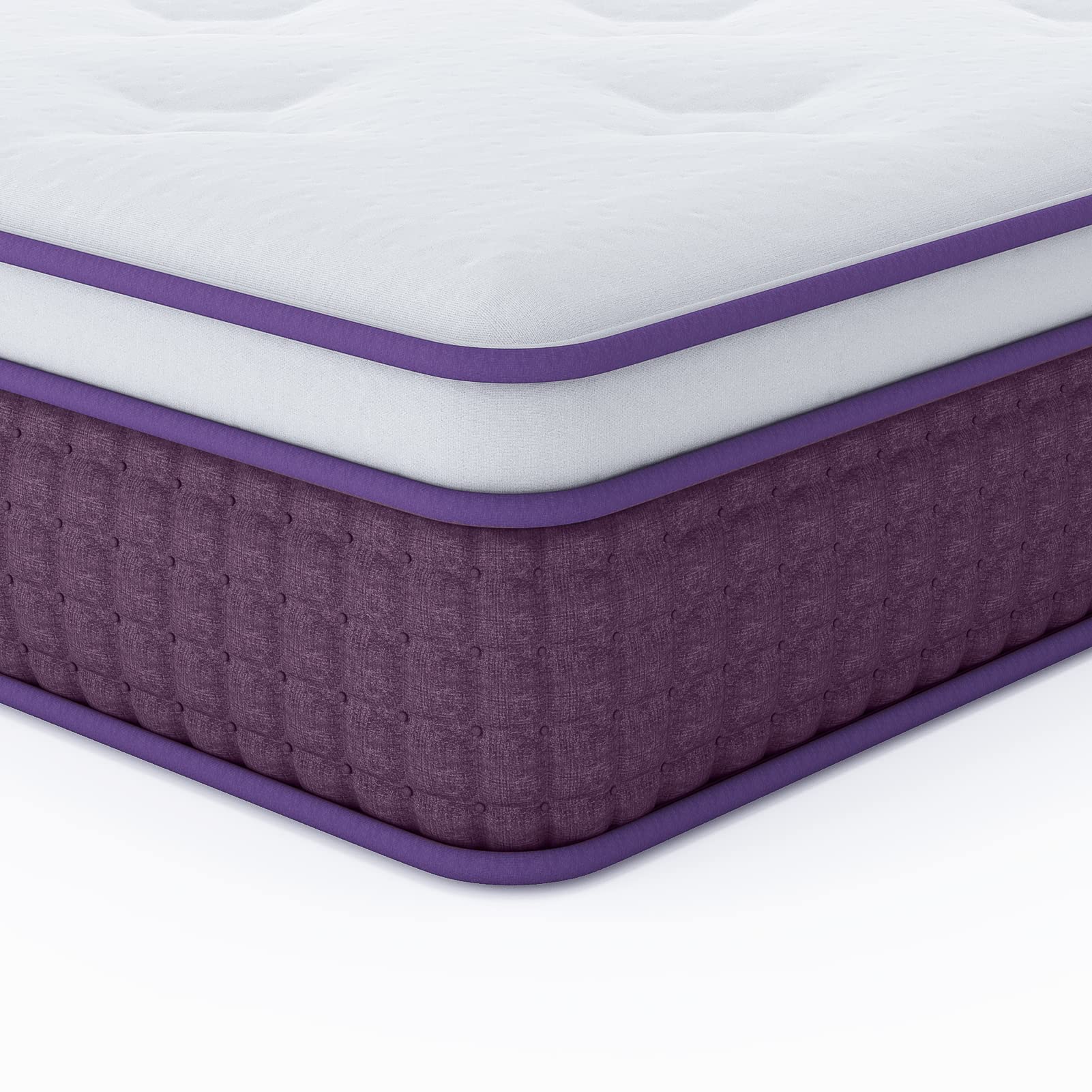 Twin Mattress, 10 Inch Hybrid Twin Mattress, Twin Size Mattress in a Box, Plush Foam Mattress with Individually Pocketed Coils, Motion Isolation for Pressure Relief, Medium Soft