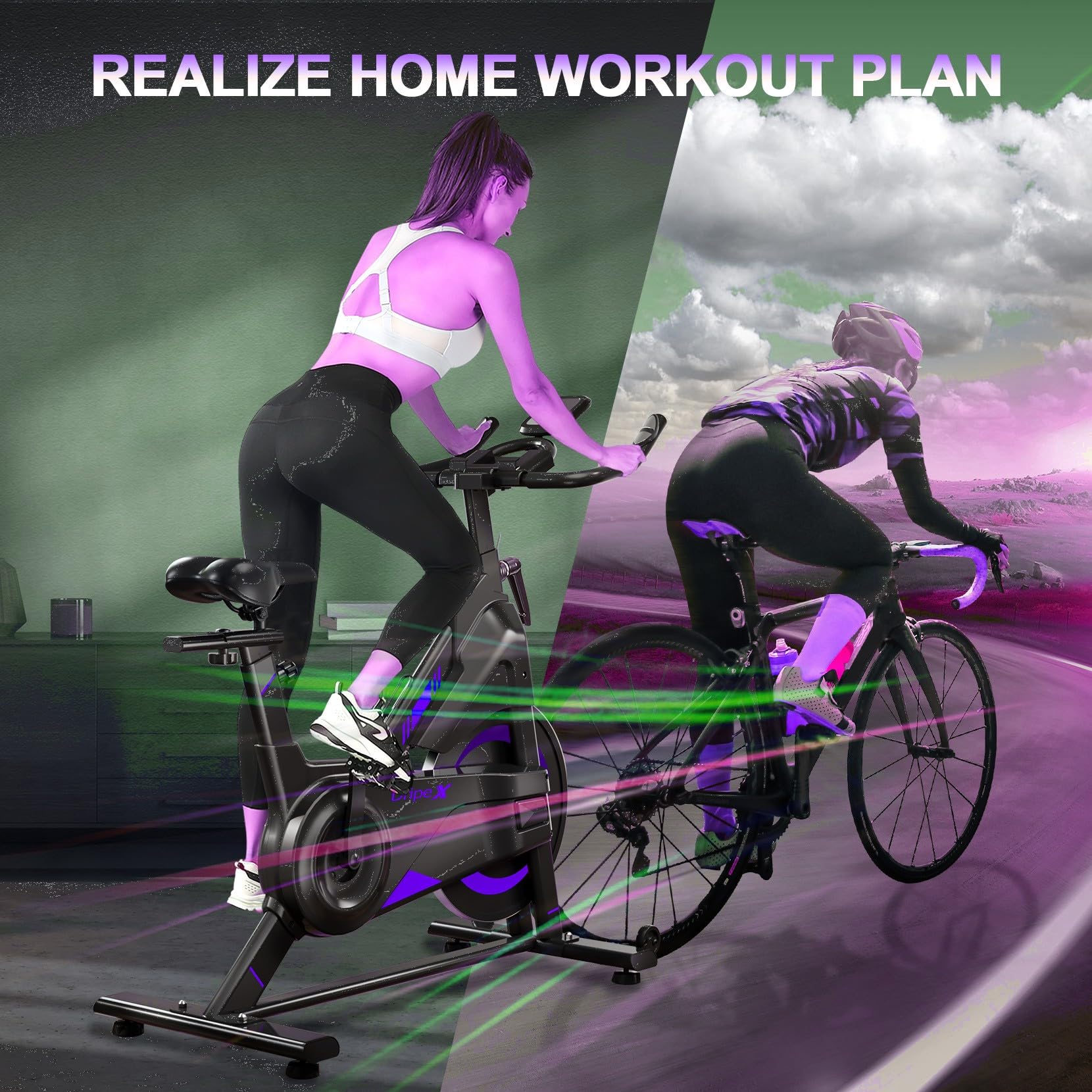 Dripex Magnetic Resistance Indoor Exercise Bike (2022 Upgraded Version), Studio Quality, 35 LBS Flywheel Weight, Weight Capacity 330 LBS, LCD Monitor, Pulse Sensor, Water Bottle Holder (Blue)