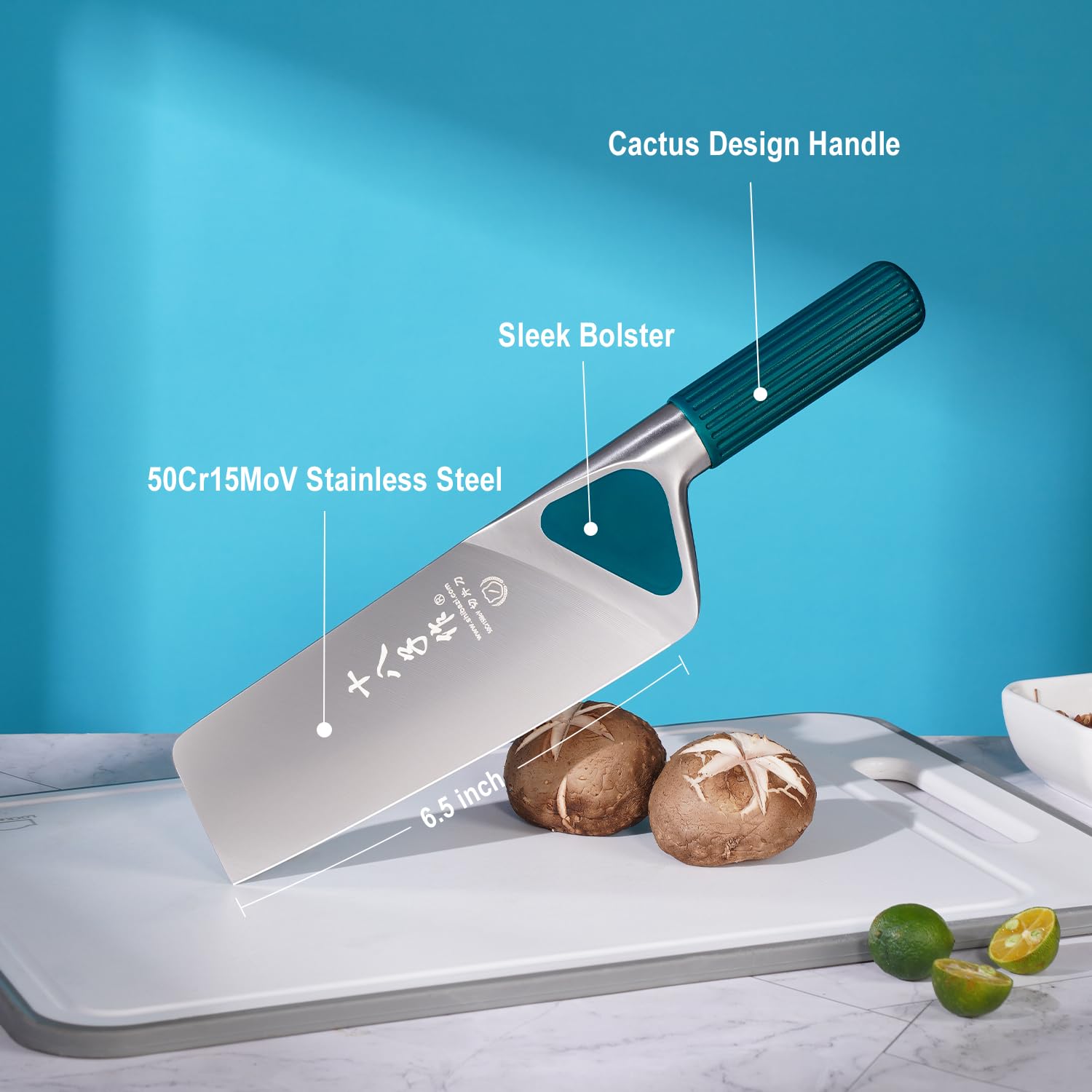 SHI BA ZI ZUO Meat Vegetable Kitchen Knife for Precise Slicing and Chopping Sleek and Wighted Bolster Enables Excellent Grip