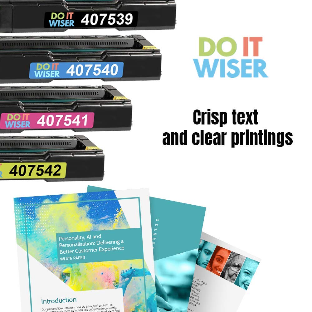 Do it Wiser Compatible Printer Toner Cartridge Replacement for Ricoh SP C250DN SP C250SF SP C261SFN | 407542 (Yellow)