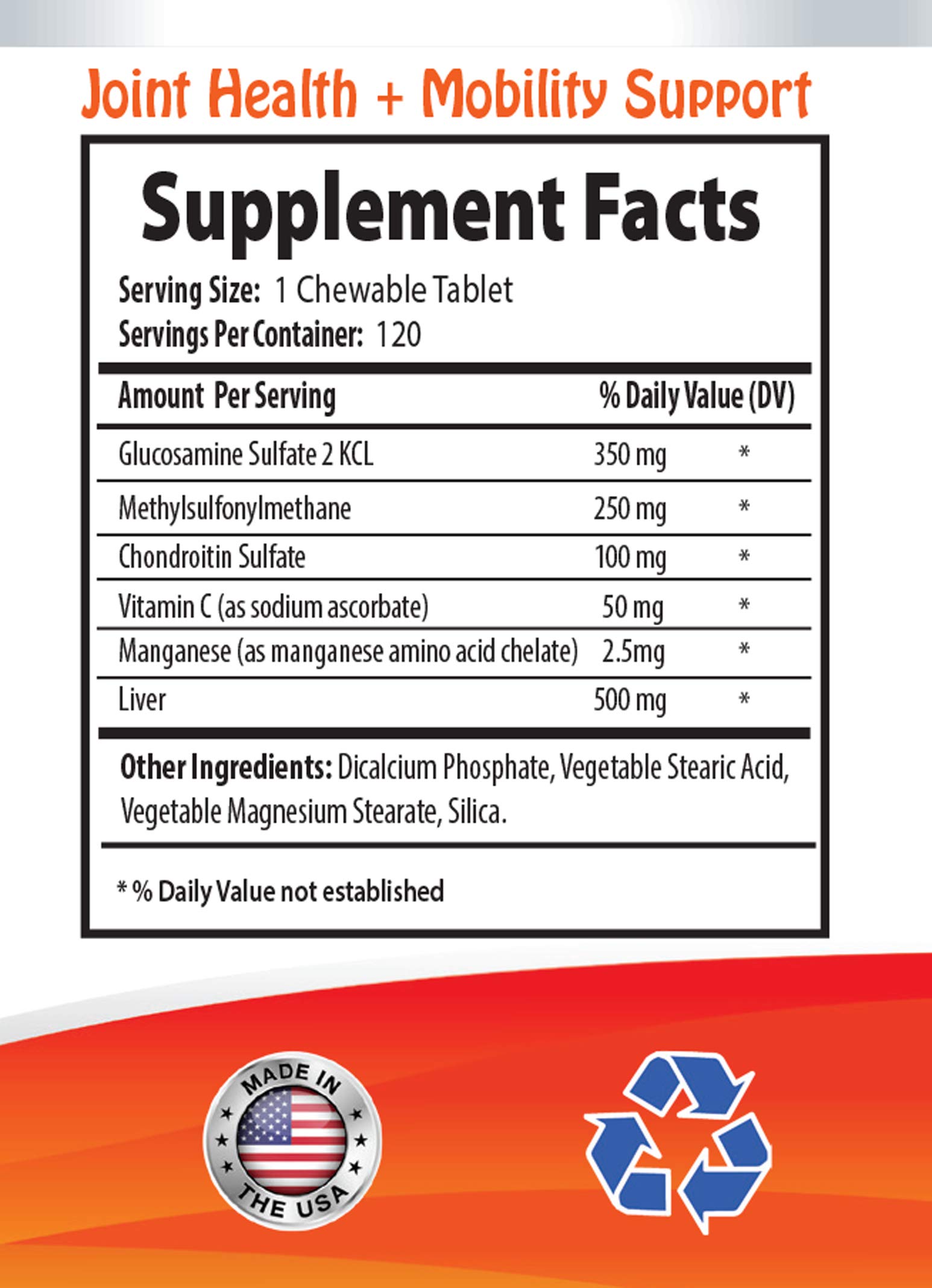 MY LUCKY PETS LLC Hip and Joint for Dogs - Dog Hip and Joint Complex - Vet Approved - Powerful Formula - Immune Support - Increase Joint Mobility - Dog glucosamine and msm - 1 Bottle (120 Tablets)