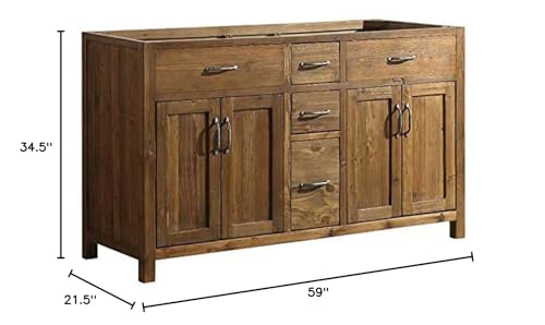 Design Element DEC4002-C-CB Bathroom Vanity, 60 in, Walnut