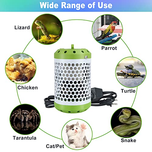 LISINAN Adjustable Reptile Anti-Scald Lamp Covers Heater Guard with 100 Watt Infrared Ceramic Heat Lamp,Lamp Fixture for Heat Emitter for Turtle, Snakes, Lizards, Frogs, Chicks