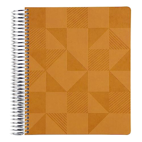 Erin Condren 7" x 9" Platinum Coiled Focused Teacher Lesson Planner (July 2023 - June 2024) - Mustard Mosaic Vegan Leather Cover - 80 Lb. Thick Mohawk Paper, 12 Month Calendar