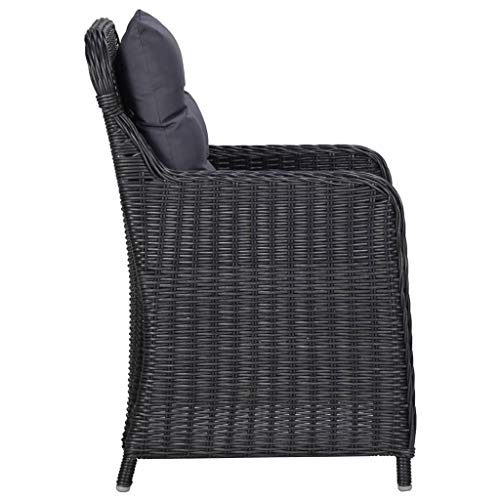 YUHI-HQYD 3 Piece Patio Dining Set,Balcony Furniture,Conversation Set,Casual Table Chairs,Assembly Required,Suitable for Balcony, Deck, Backyard, Patio, Garden, Poolside, Black