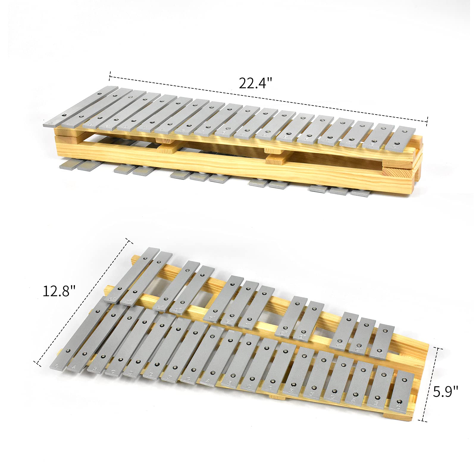 ENNBOM 30 Notes Natural Foldable Glockenspiel Xylophone Vibraphone Percussion Instrument