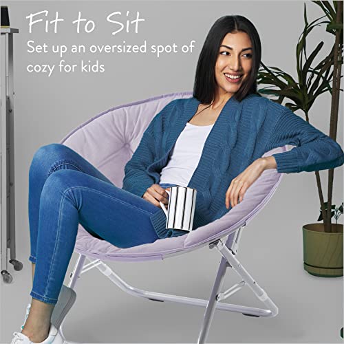 Urban Shop Micromink Foldable Saucer Chair, Lavender