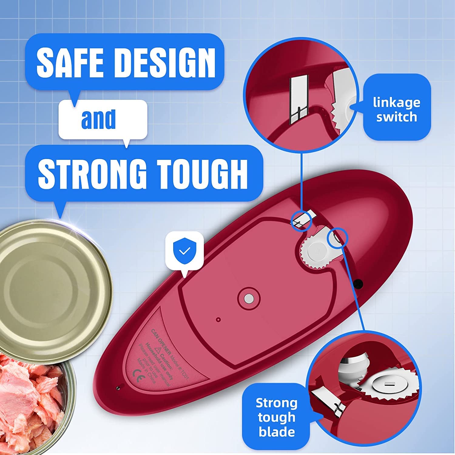 Electric Can Opener, Open Your Cans with A Simple Push of Button, Battery Operated Automatic Can Opener Smooth Edges, Hand Free Can Opener, Best Kitchen Gadget for Chefs, Arthritis and Seniors