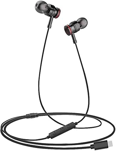 USB C Earbuds Headphones Bass Stereo Earphones with Microphone in Ear Earbud Headphone Bass with Mic and Volume Control USB Type C Compatible with Google Pixel 2/XL, Xiaomi, Huawei and More