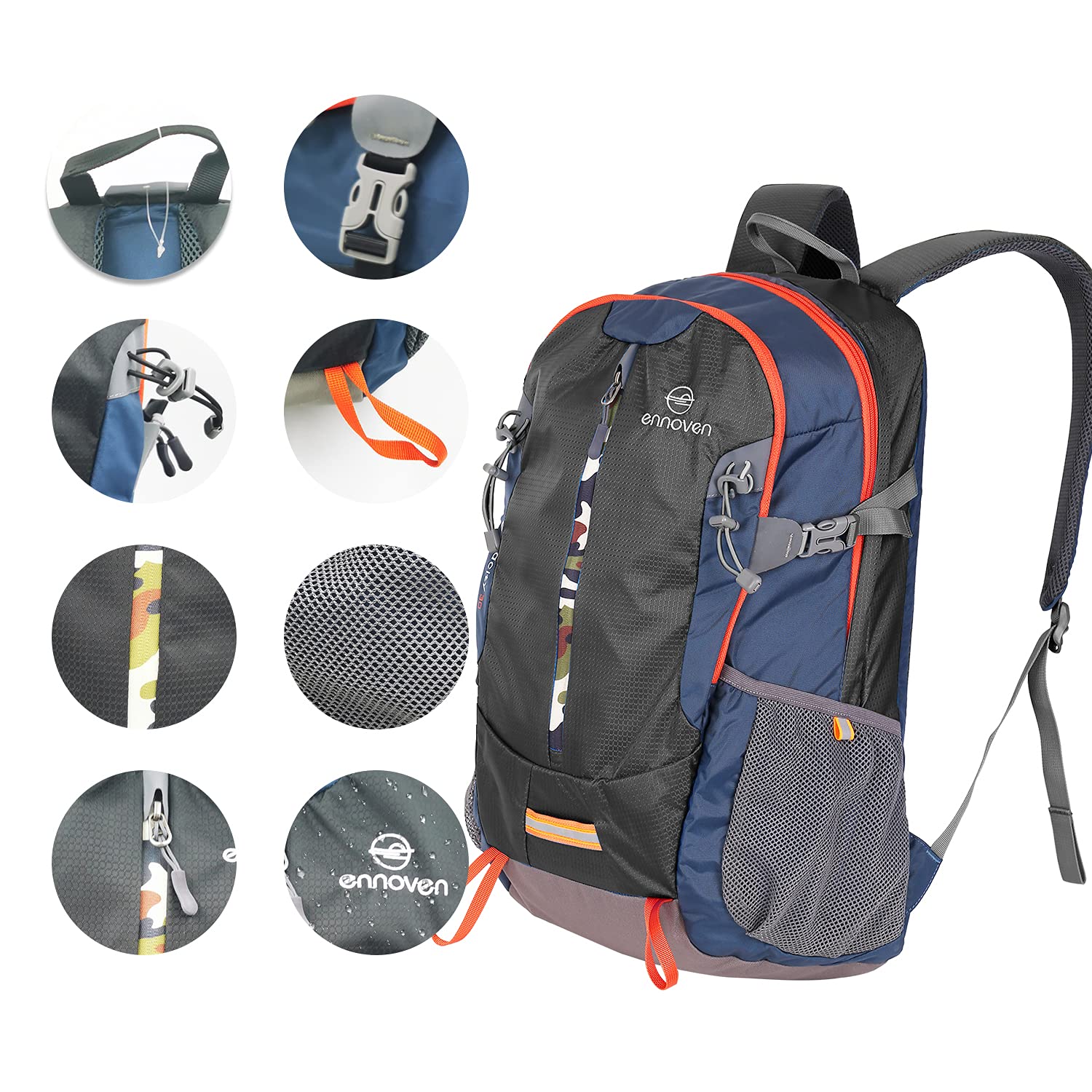 ennoven Tavel Backpack for Men Women-Water Resistant LightWeight hiking Daypack, Suitable for Camping, Hiking, Travel