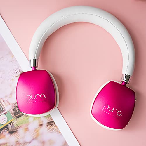 Puro Sound Labs PuroQuiets Volume Limited On-Ear Active Noise Cancelling Bluetooth Headphones β Lightweight Headphones for Kids with Built-in Microphone β Safer Sound Studio-Grade Quality (Hot Pink)
