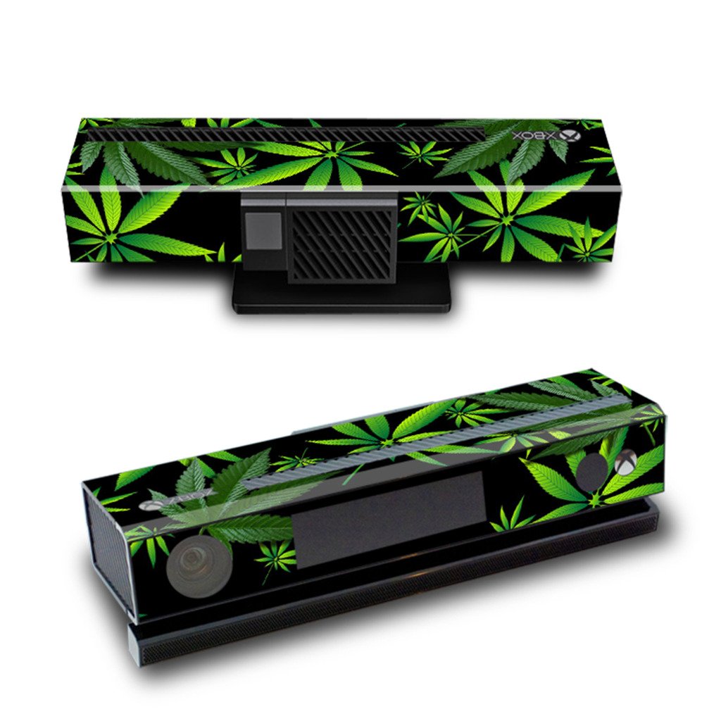 Designer Skin Sticker for the Xbox One Console With Two Wireless Controller Decals- Weeds Black