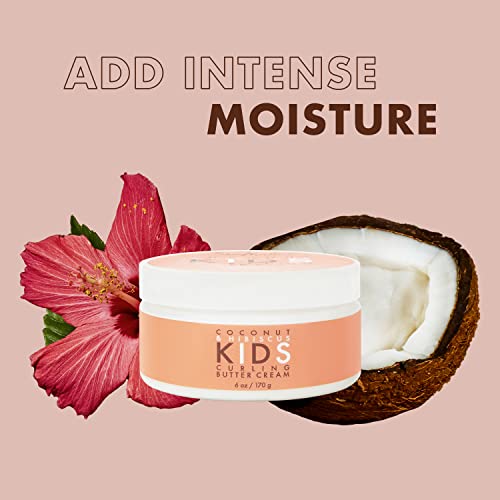 SheaMoisture Curling Styling Cream For Curl Definition Coconut & Hibiscus Curl and Detangle Kids Hair 6 oz