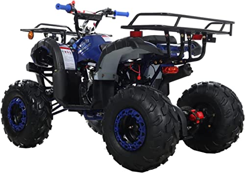 Upgraded 125cc Big ATV Automatic Transmission w/Reverse, LED Headlight, Big 19"/18" Tires (Factory Packaged) (Blue Color)