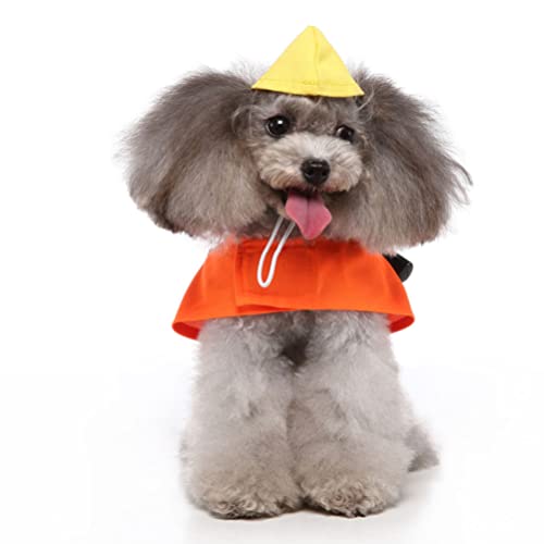 POPETPOP Dog Reflective Vest Construction Worker Pet Costume Christmas Outfits High Visibility Dogs Clothes for Large Medium Small Dogs Cats Costumes S
