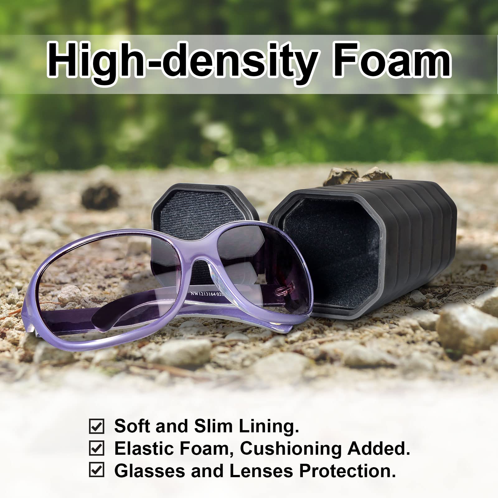 Healvaluefit Sunglasses Case Hard Shell, Sturdy and Resilient Eyeglasses Case, Dust and Scratch Resistant Protective Can, Tactical Glasses Case Compatible with Costa Ray-Ban, Oakley, Maui Jim Glasses