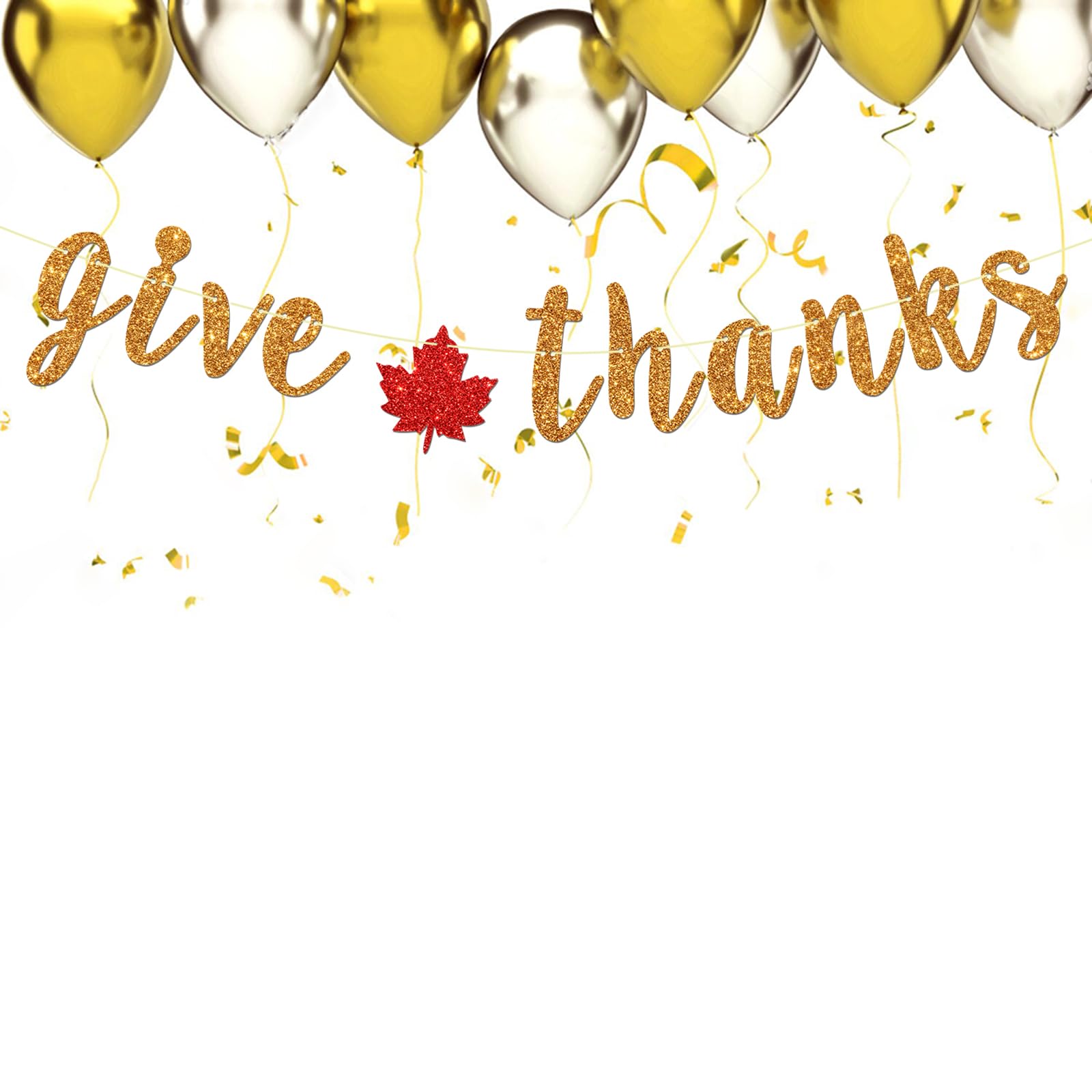 Rose Gold Give Thanks Banner - Thanksgiving Party Decoration - Thanksgiving Sign - Thanksgiving Home Decoration