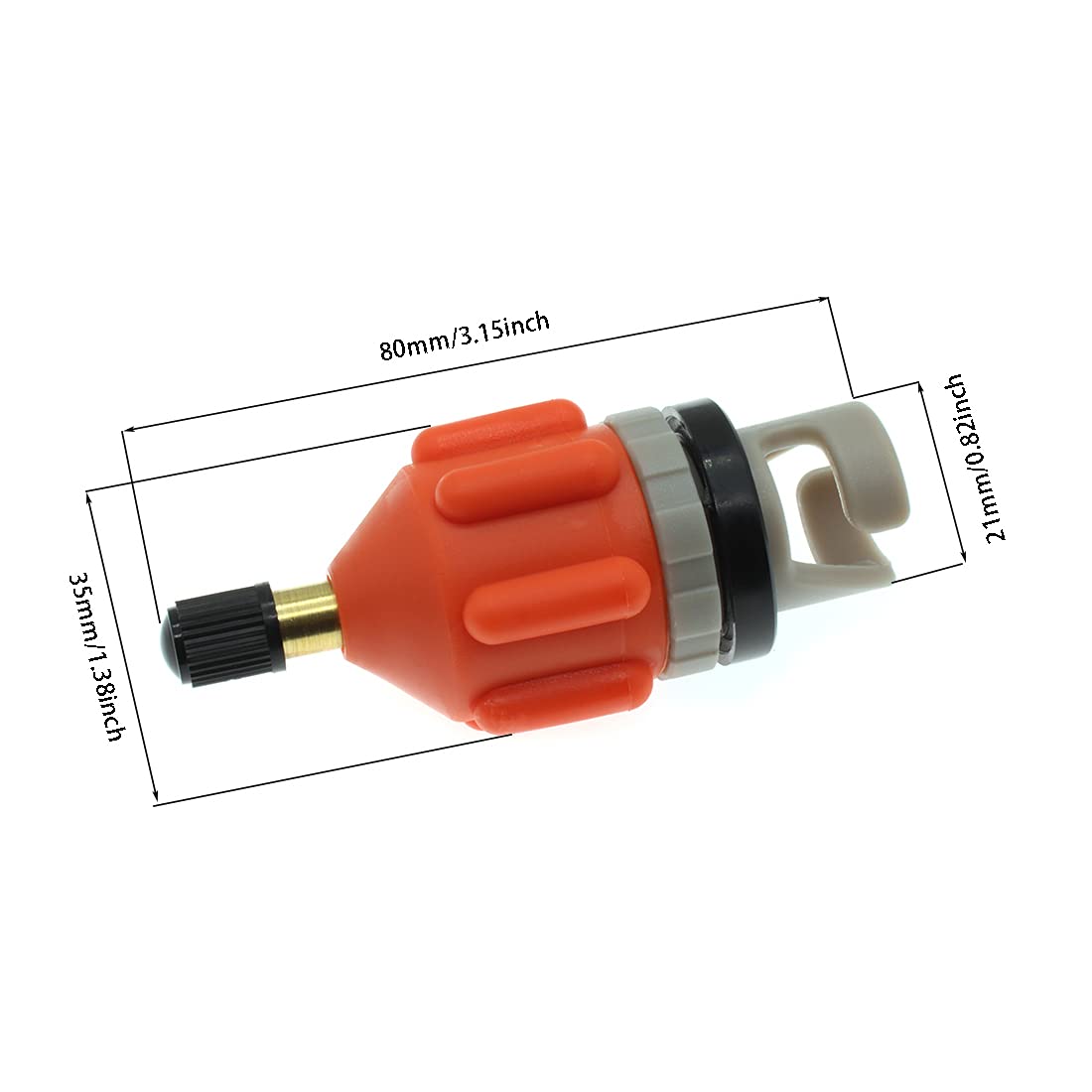 HAJXZH Inflatable Boat Air Pump Adapter Standard Valve Air Adapter Conventional SUP Air Converter Orange