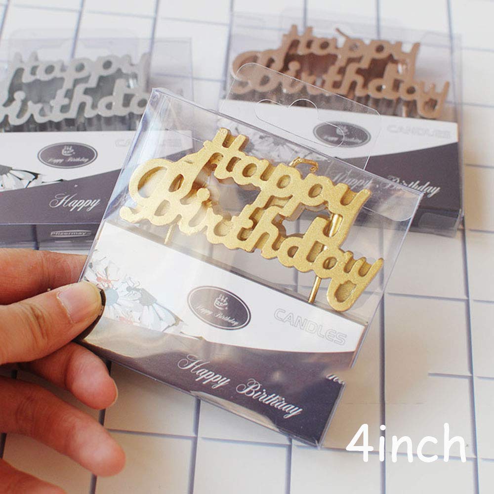 Rose Gold Happy Birthday Letter Candle for Cake,Alphabet Birthday Candle for 1 2 3 4 5 6 7 8 9 10 Years Old Party Cake,1st 2rd 3nd 4th 5th 6th 7th 8th 9th 10th Cake Topper (Gold)