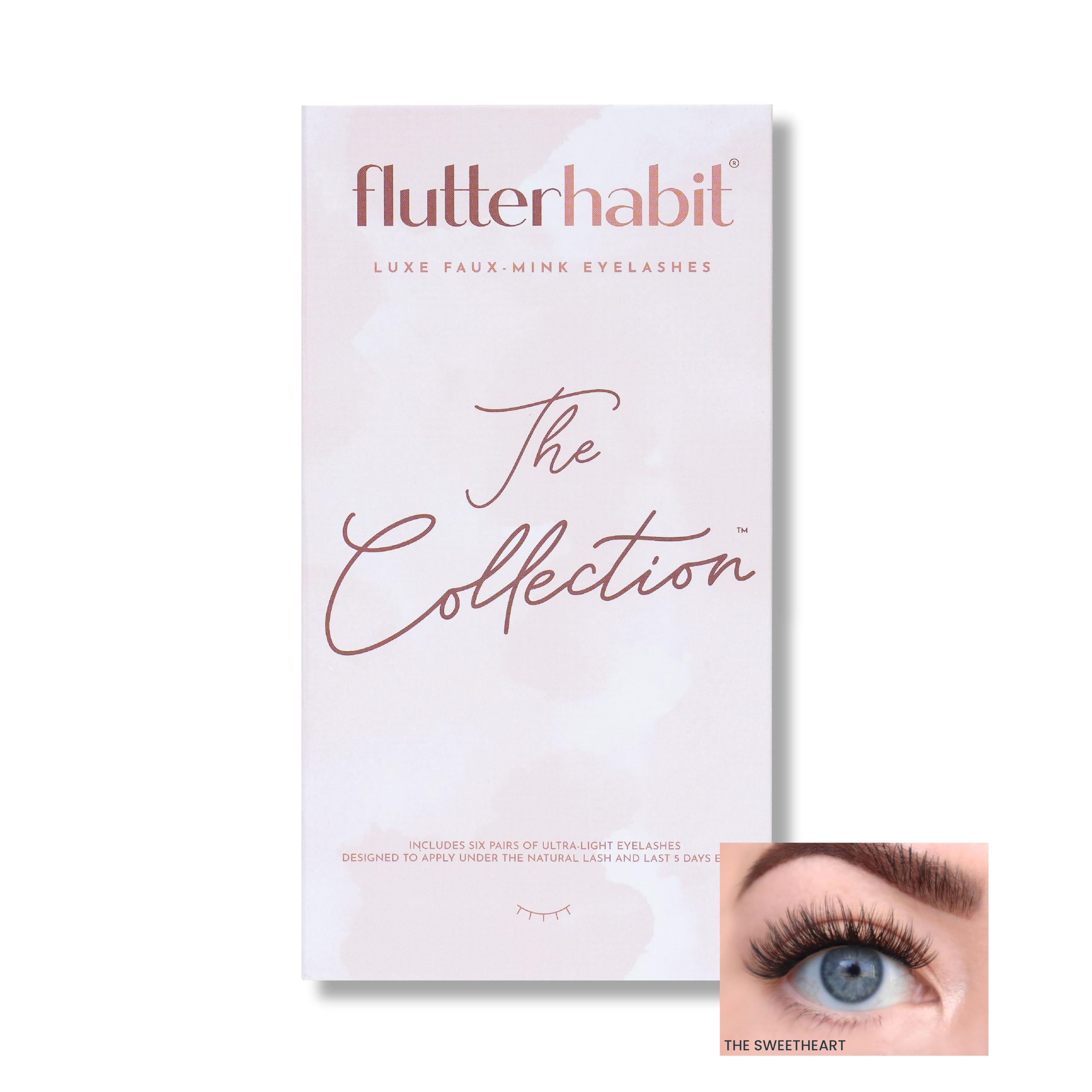 Flutterhabit The Flirt Bold Volume Lashes, DIY Lash Extensions, Fluffy Lash Clusters for Women, Salon Quality At Home Eyelashes Extension Kit, Natural False Lashes, 6 Lash Sets, No Lash Glue Included