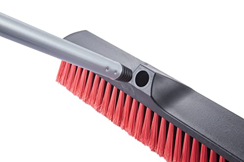 Push Broom Heavy-Duty Indoor Outdoor Floor Cleans Brush Bristles Adjustable Steel Handle Pole 55β Wide 16β Lightweight Scrub Sidewalk Driveway Yard Patio Garage Concrete Wood Stone Tile Wall