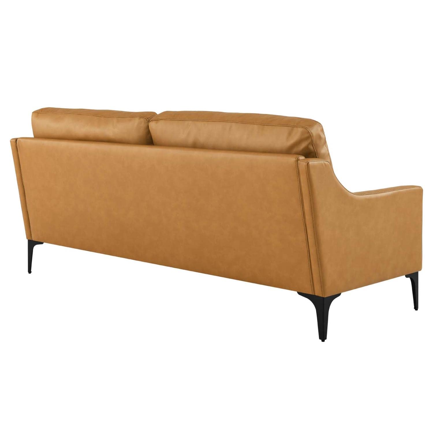 Modway Corland Upholstered Leather Sofa, Tan