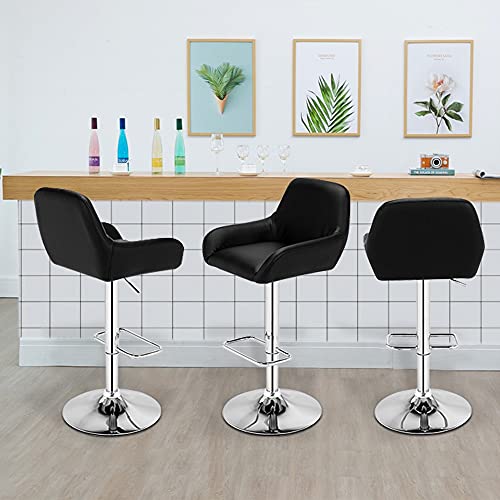 LLAMN Three Colors 2 BJ221 Dustpan Chair Square Foot Bar Stool PU Fabric Bar Stools Spa Tattoo Massage Salon Furniture (Color : Black)