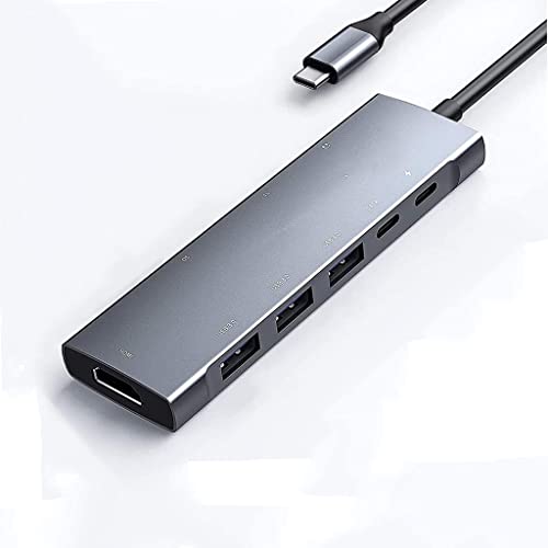 LLAMN USB C HUB with 4K PD Charging, SD/Micro Card Reader, USB 3.0, 3.5mm Headphone Jack Type C