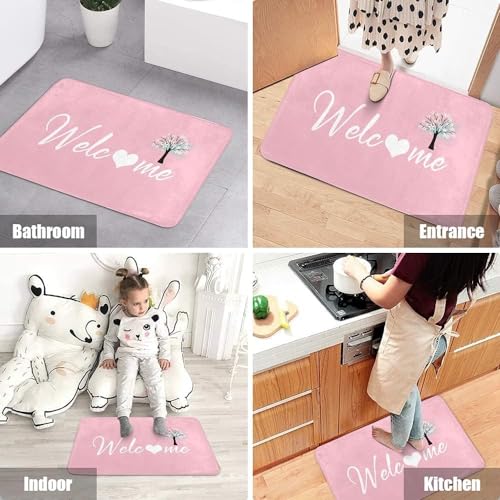 CUXWEOT Tropical Blue Butterflies Pattern Personalized Doormat Text Name Custom Indoor Outdoor Pet Mat Entrance Rugs Home Decor Welcome Door Mats 23.6 x 15.7 Inch