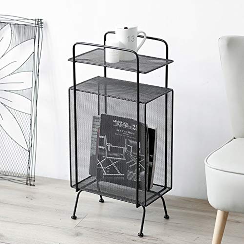 Magazine & Newspaper Baskets Magazine Rack Wrought Iron Creative Corner Bookshelf Simple Bookshelf Rack Floor Multi-Function Storage Rack Living Room Storage Rack Double Rack