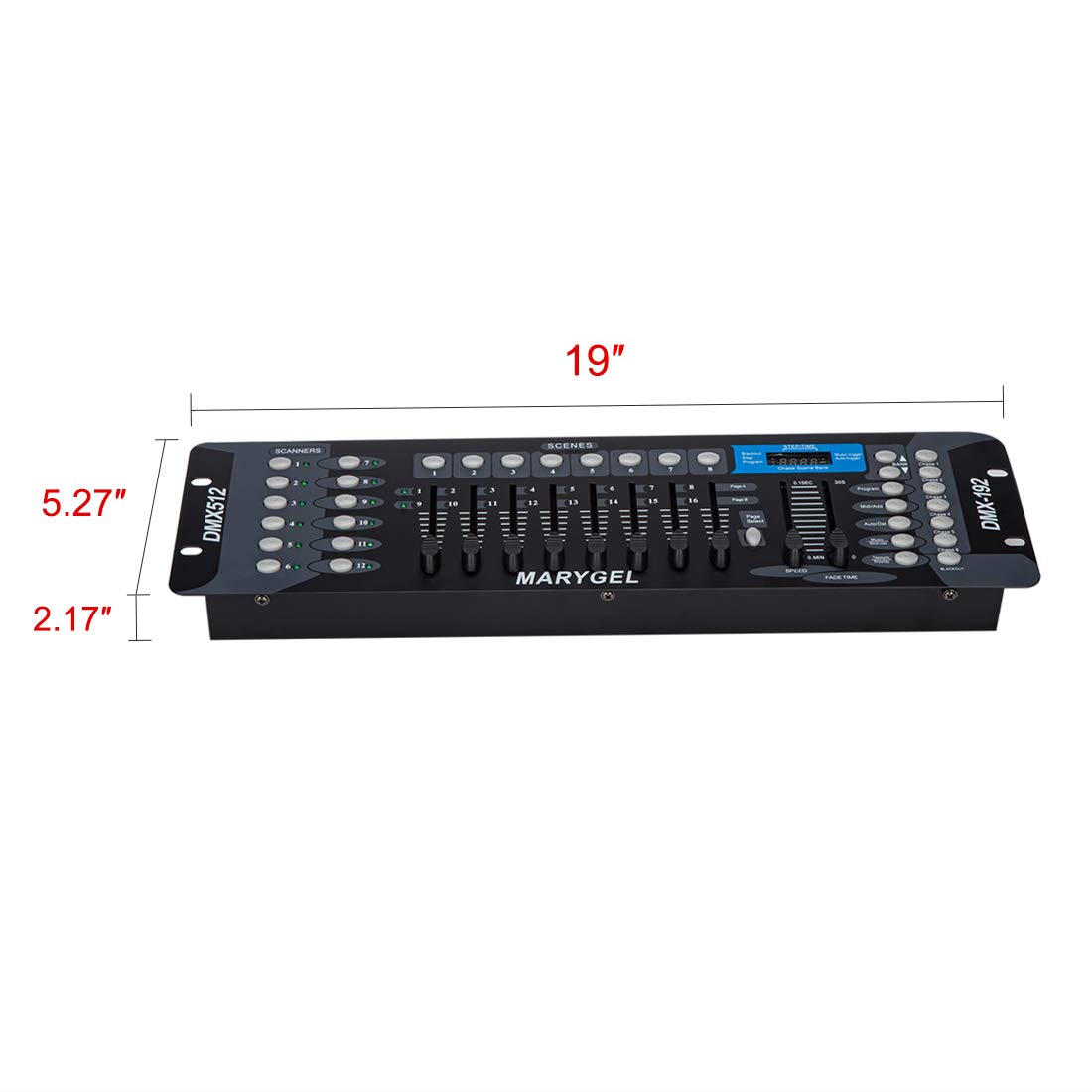DMX Controller, MARYGEL 192 DMX 512 Controller for Dj Lights Stage Light Mixer Board Console for Party Disco Pub Night Club KTV Bars