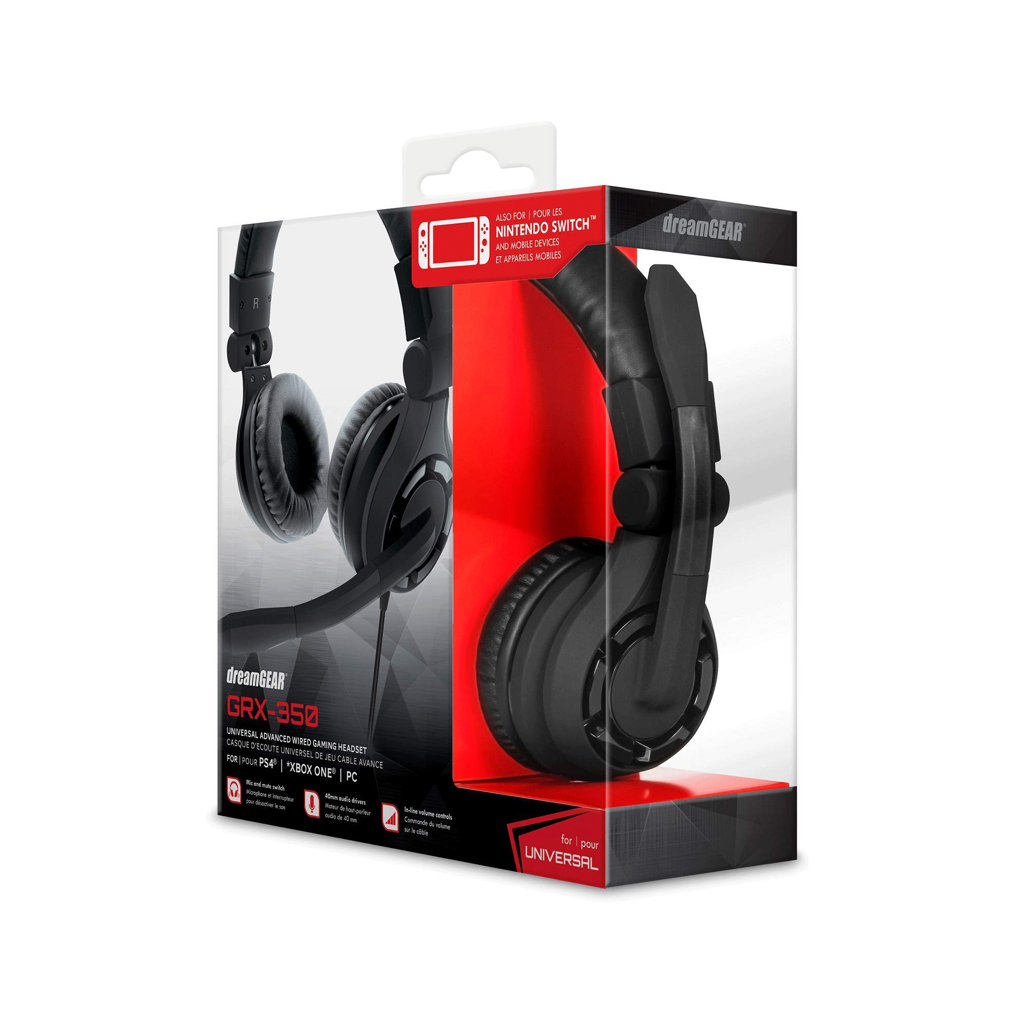 dreamGEAR Grx-350 Advanced Wired Gaming Headset for Xbox Series X/Xbox One/PS5/PS4/Switch/PC - 40MM Drivers and Amplifier