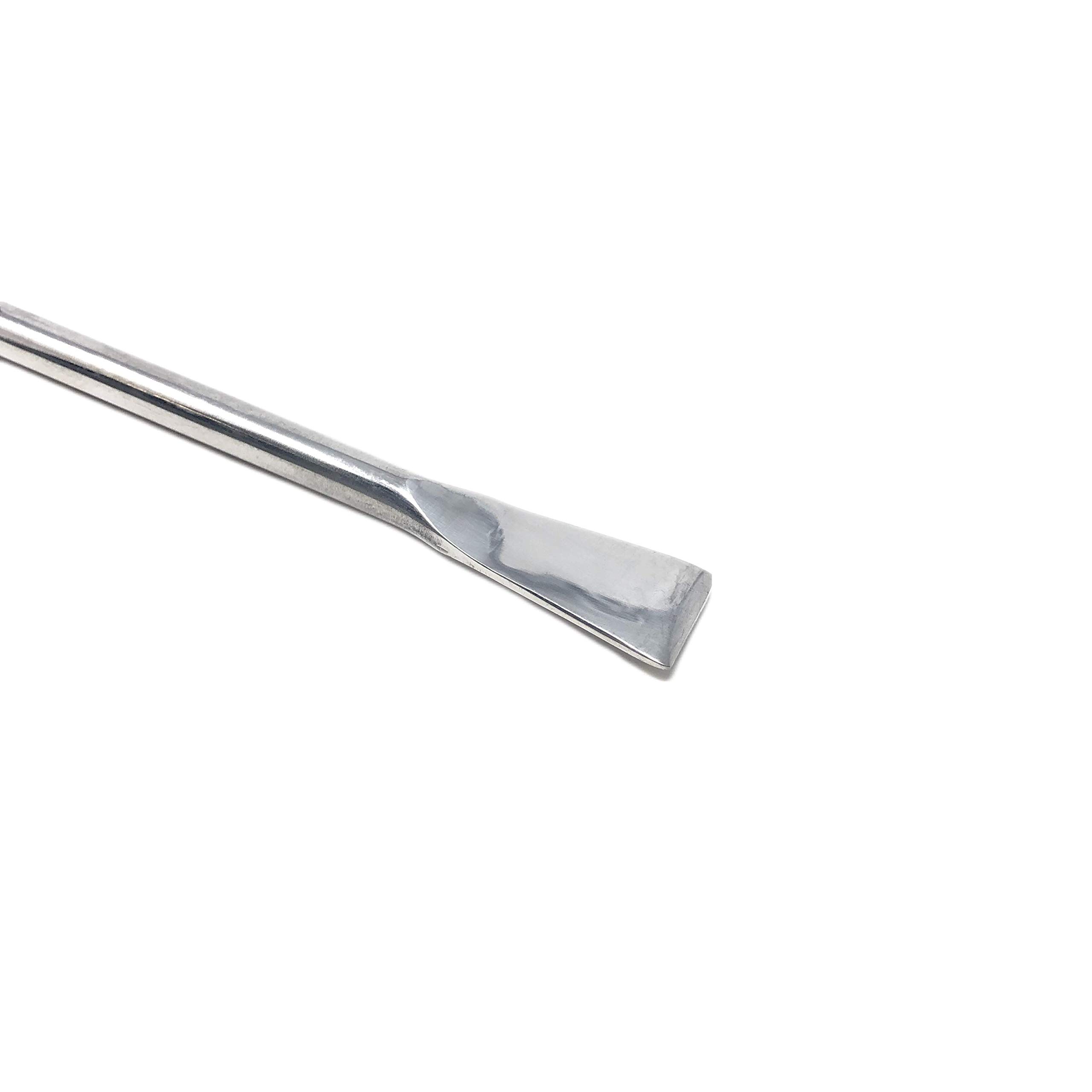 Stainless Steel Double Ended Square & Lab Spoon Sampler Lab Spatula 7″ Length (Set of 2: Right and Left Angled)